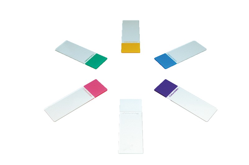 Coloured 45° Clipped Microscope Slides - Green - Coloured Slides - Solmedia
